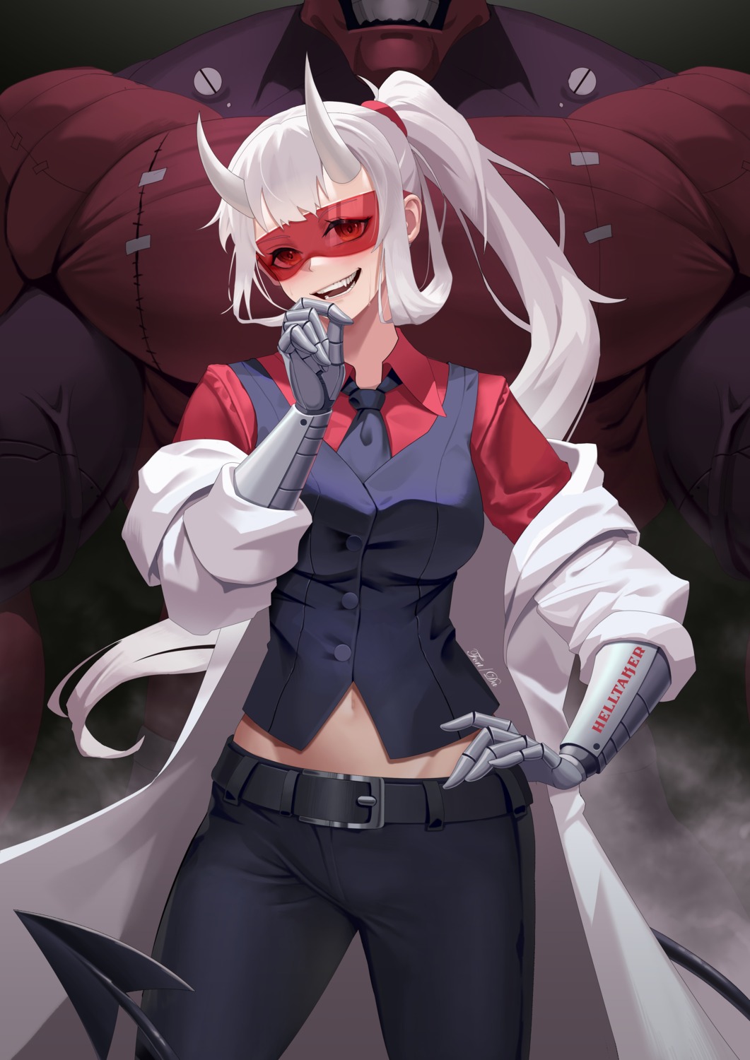 moonface helltaker loremaster (helltaker) devil horns tail | #806670 | yande.re